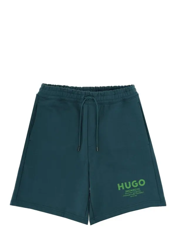 Hugo Mini Comfort Shorts With Drawstring Waist - Green