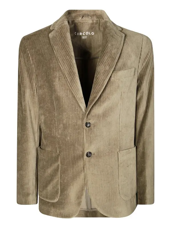 CIRCOLO 1901 Corduroy Tailored Fit Blazer - Grigio