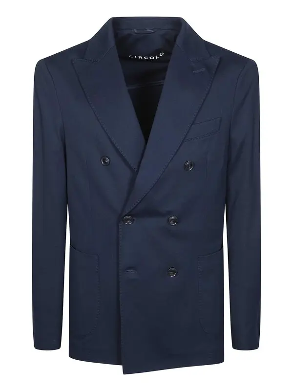 CIRCOLO 1901 Double-breasted Piquet Jacket - Blu