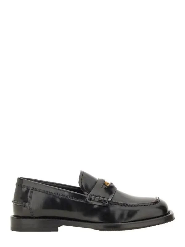 Moschino Moccasins In Brushed Calfskin - Black