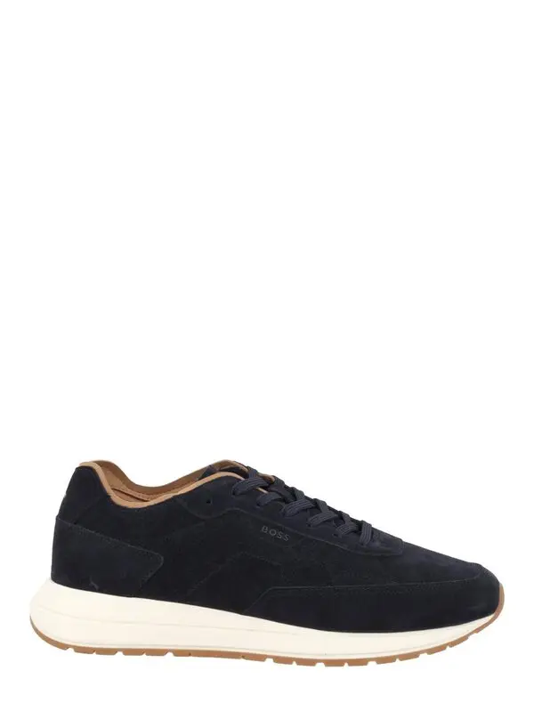 BOSS Premium Leather Lace-up Sneakers - Blue