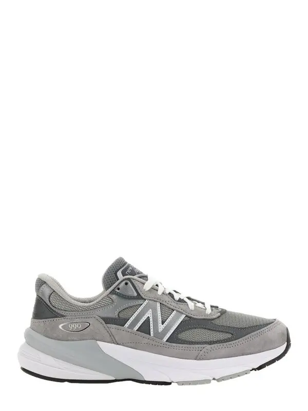 NEW BALANCE 990v6 Usa Crafted Suede And Mesh Sneakers - Grey