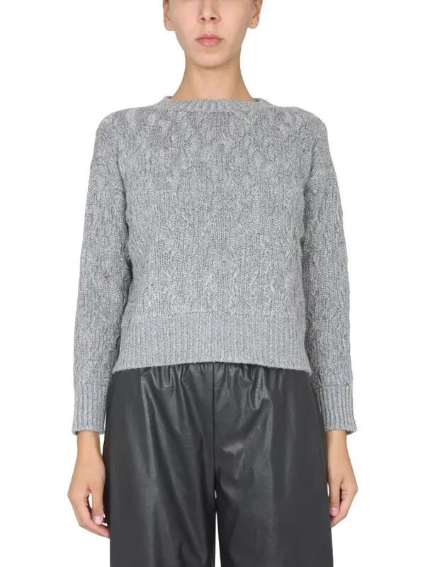 Fabiana Filippi Cable-knit Wool Blend Sweater - Grey