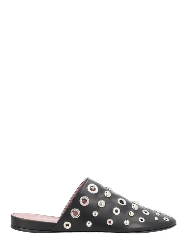 Premiata Embellished Leather Mule Flat - Black