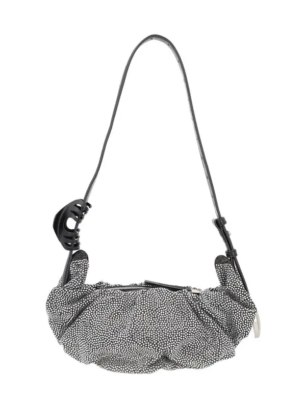 DIESEL® Ruched Shoulder Bag With Stud Detail - Black