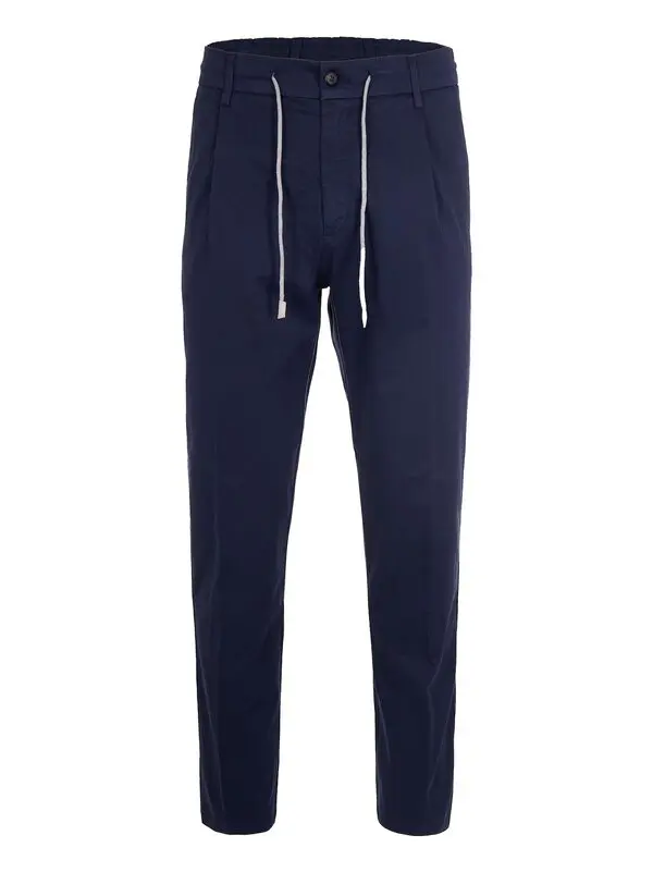 Eleventy Slim Tapered Drawstring Pants - Blu