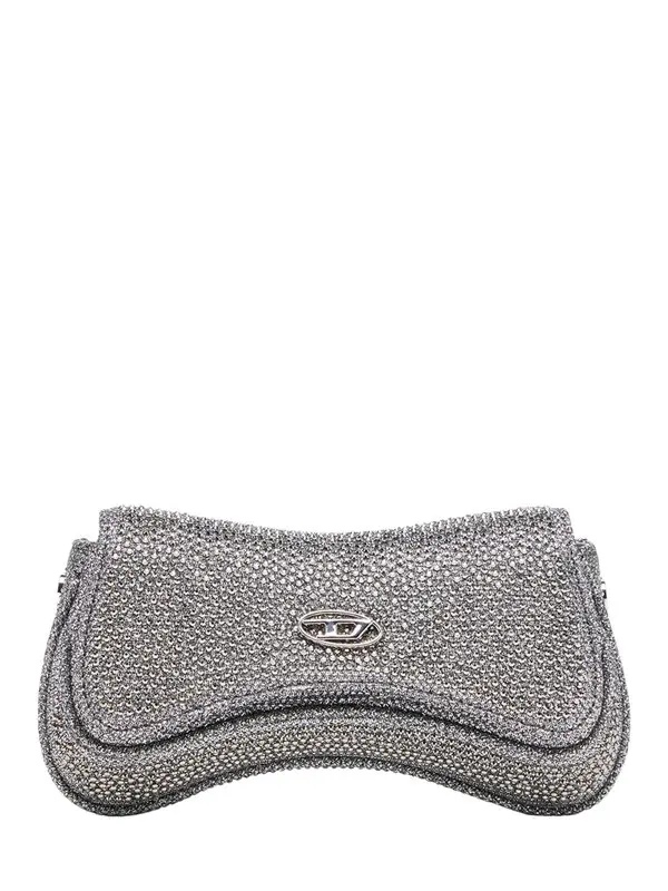 DIESEL® Rhinestone Embellished Mini Handbag - Silver