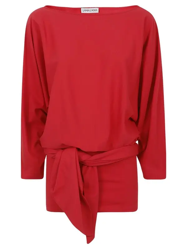 LAMIA LAGHA Organic Cotton Mini Dress - Red