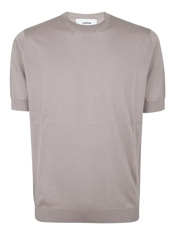 LARDINI Casual Ribbed Trimmed T-shirt Size - Grey