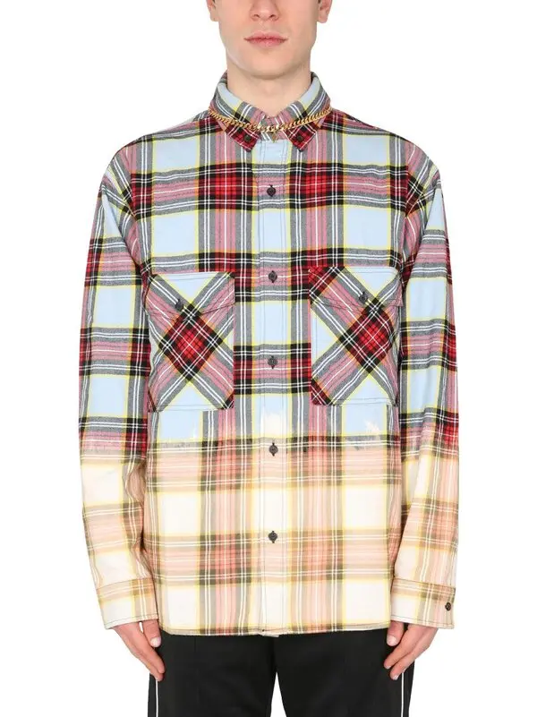 MARCELO BURLON COUNTY OF MILAN Dyed-effect Check Shirt - Multicolour