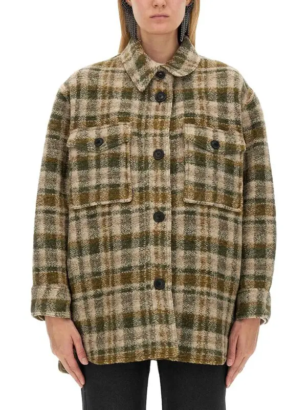MARANT ETOILE Harveli Oversized Checked Wool-blend Jacket - Multicolour