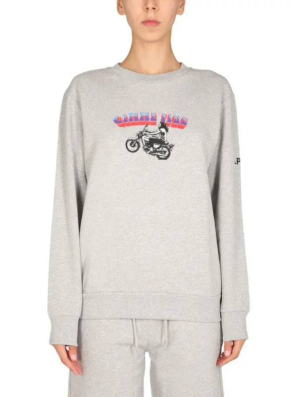 A.p.c. Classic Crewneck Sweatshirt With Graphic Detail - Grey