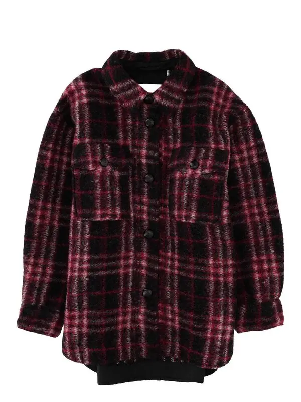 MARANT ETOILE Checked Wool Blend Overshirt - Black