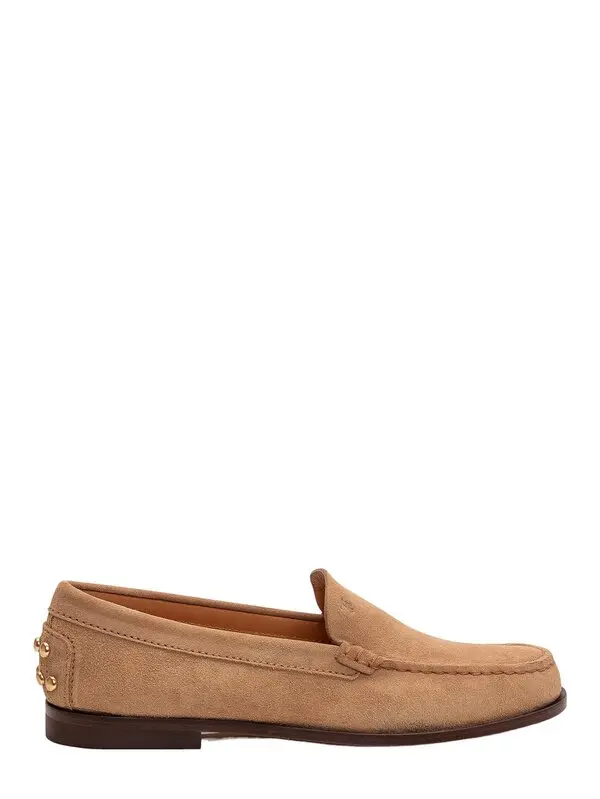 TOD`S Tod's Leather Moccasin Loafers - Ginger Cammello