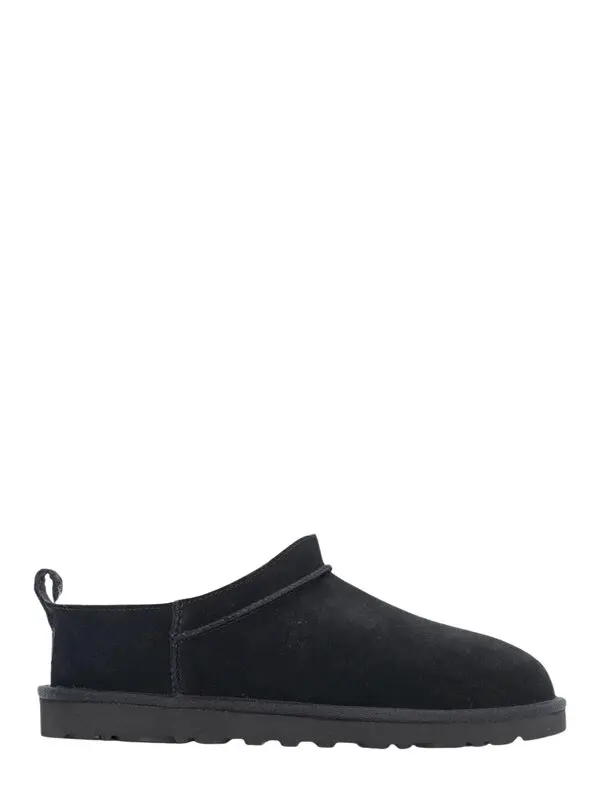 UGG Suede Sheepskin Lined Slipper Boots - Black