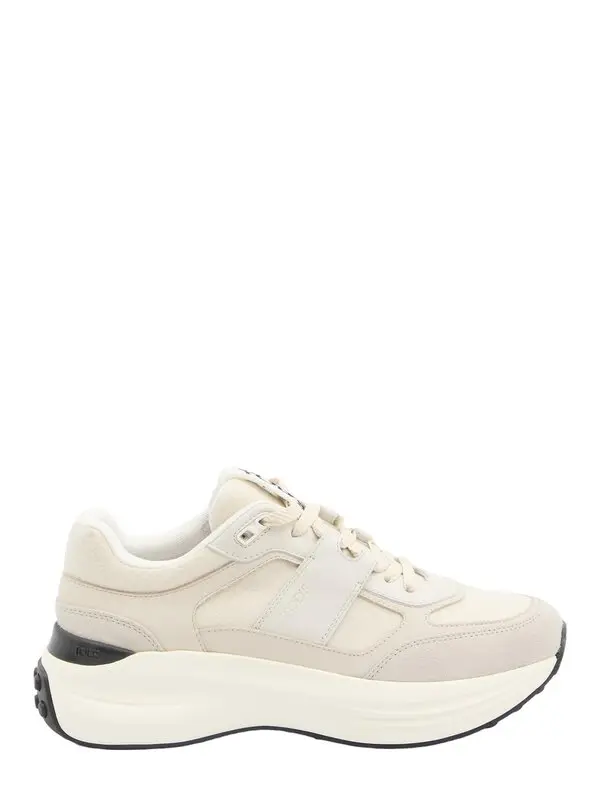 TOD'S Panelled Leather Sneakers - Beige