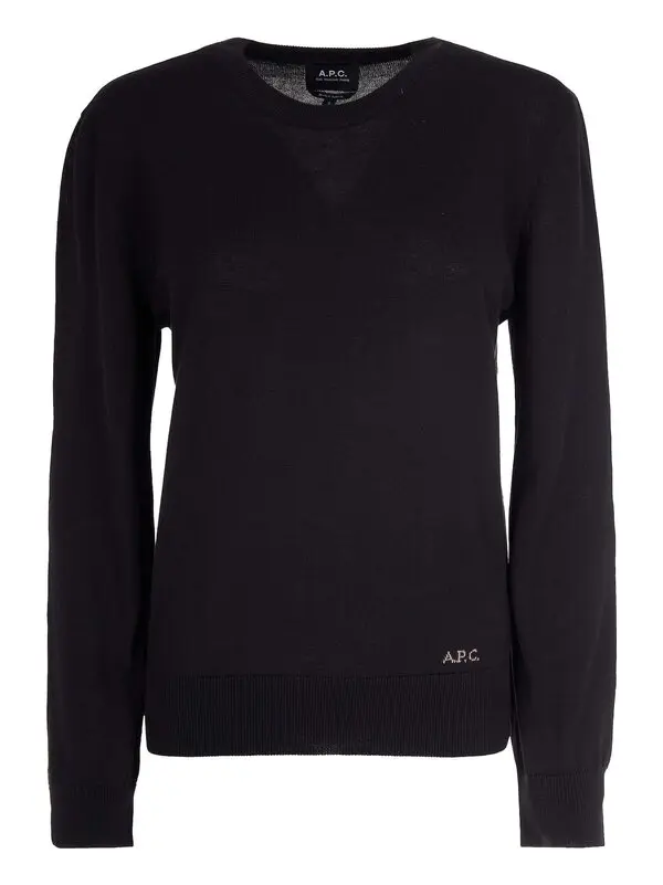 A.p.c. Classic Cotton Crew Neck Sweater - Black