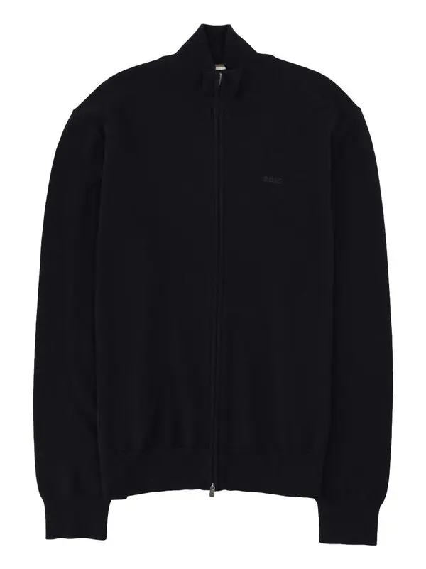 BOSS Zip-up Knit Cardigan - Blue