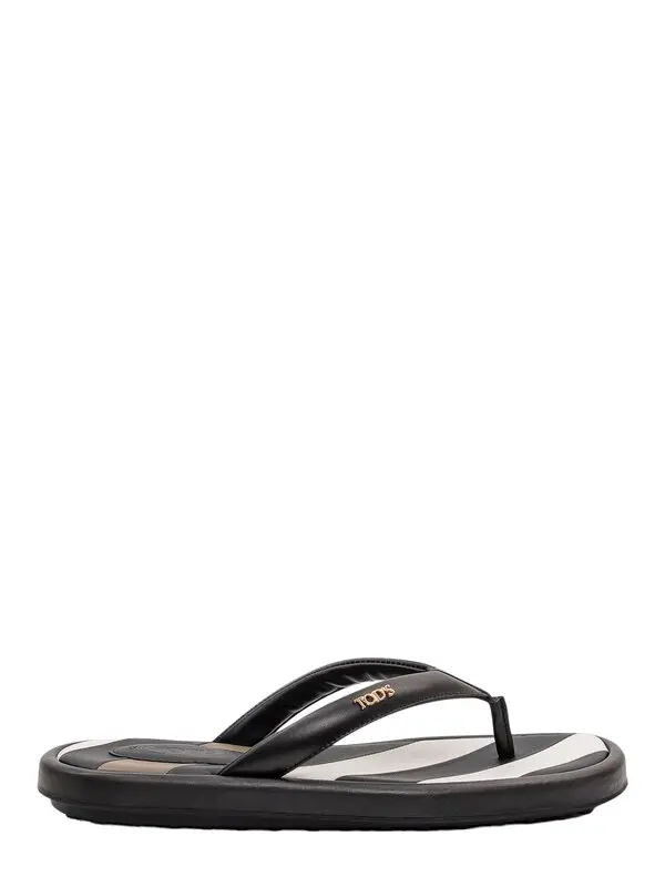 TOD`S Tod's Flat Thong Sandals With Shaped Strap - Nero