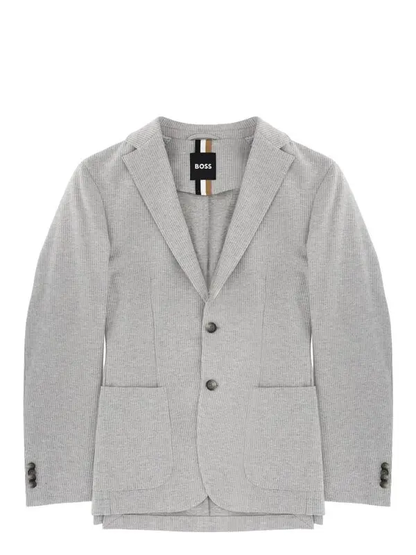 BOSS Single-breasted Blazer In Premium Fabric - Silver