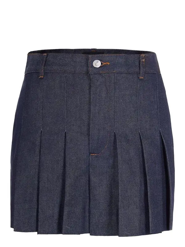 A.p.c. Pleated Denim Mini Skirt - Indigo