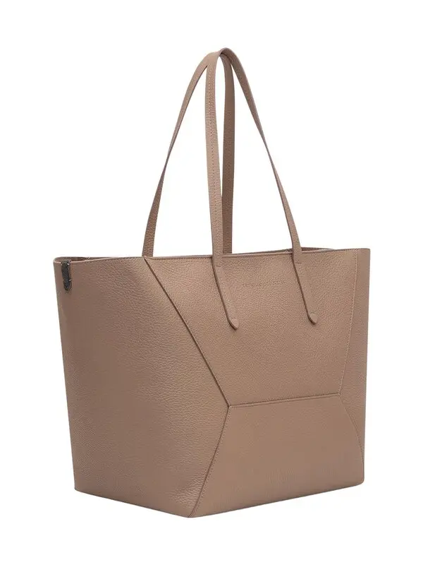 Brunello Cucinelli Leather Tote Handbag - Antilope