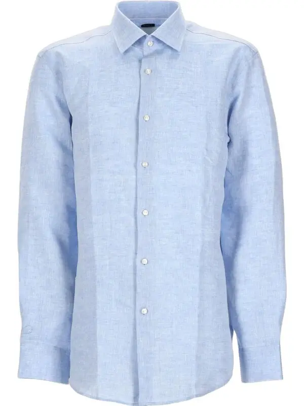 BOSS Linen Shirt Summer Style - Azure