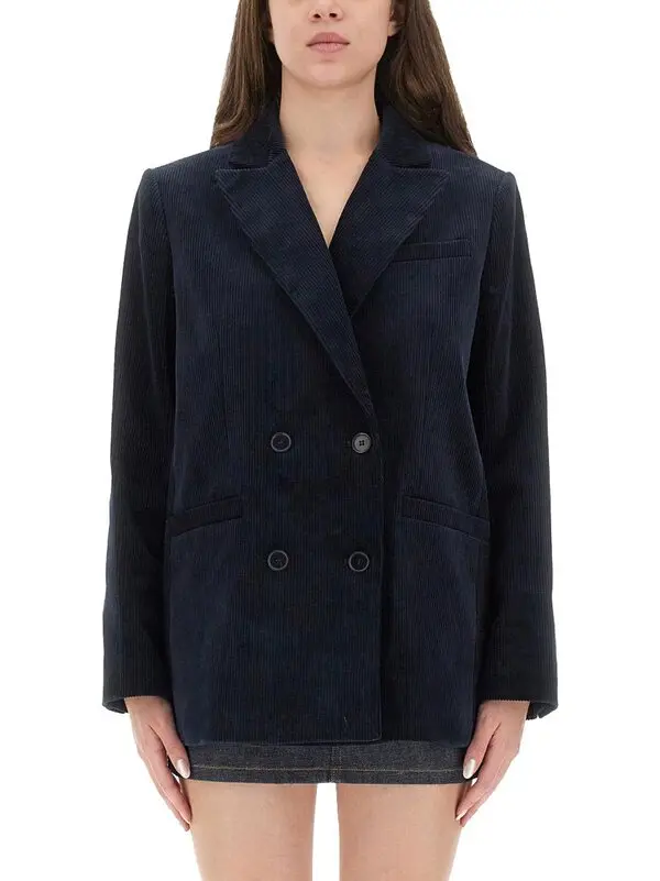A.p.c. Double-breasted Corduroy Blazer - Blue