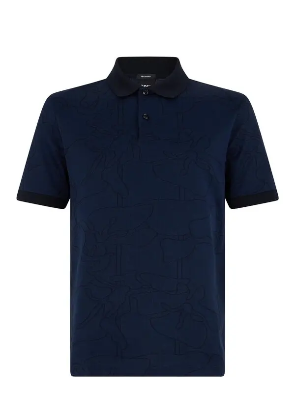 BOSS Short-sleeve Cotton Polo Shirt - Blue