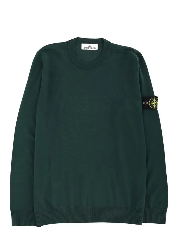 Stone Island Regular-fit Crewneck Sweater In Pure Virgin Wool - Green