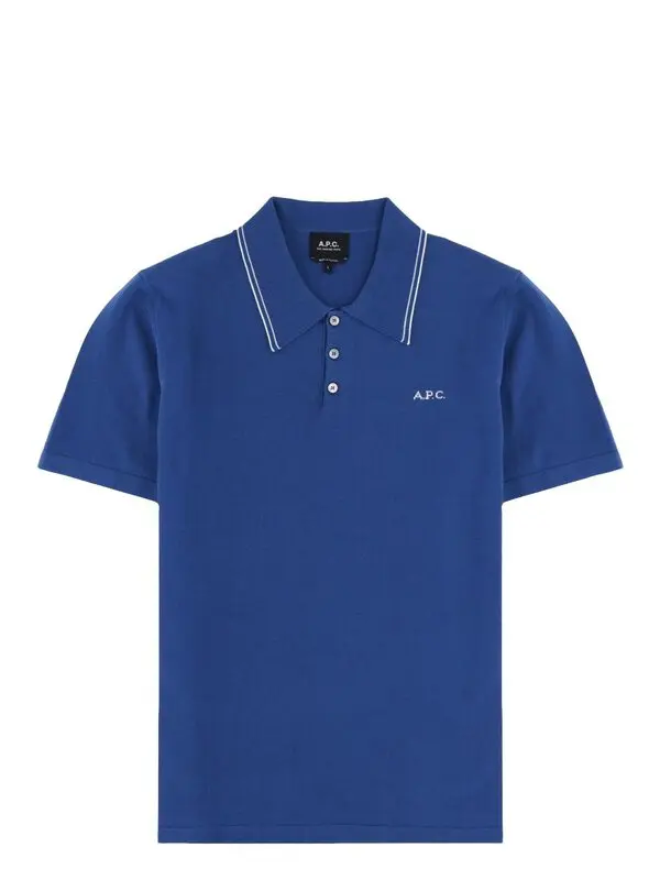 A.p.c. Cotton Short-sleeve Polo Shirt - Blue