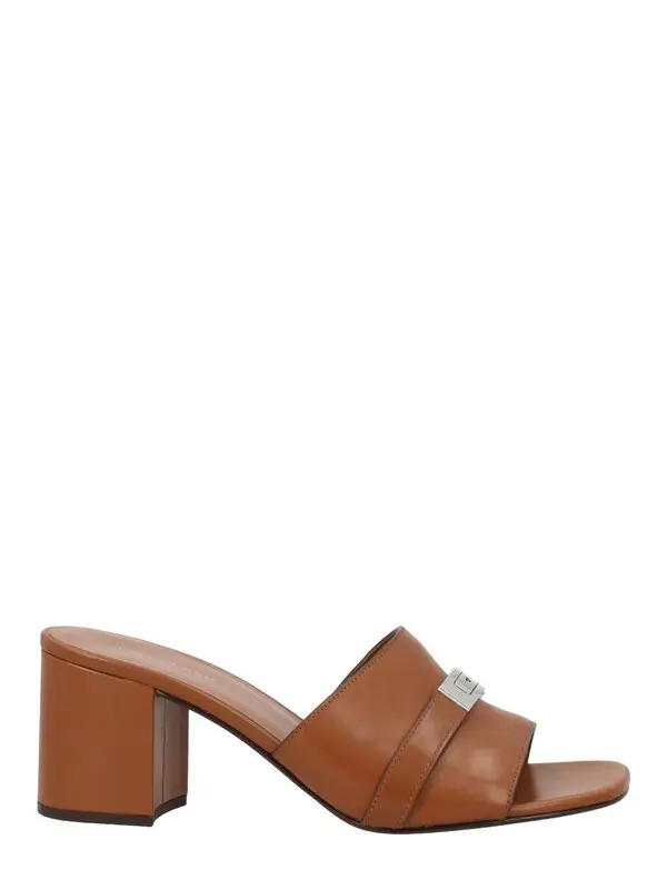 Tory Burch Leelee Heeled Mule In Calf Leather - Brown