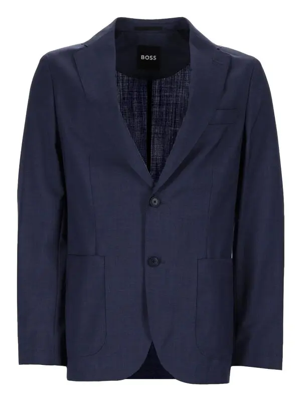 BOSS Virgin-wool Serge Suit Jacket - Blue