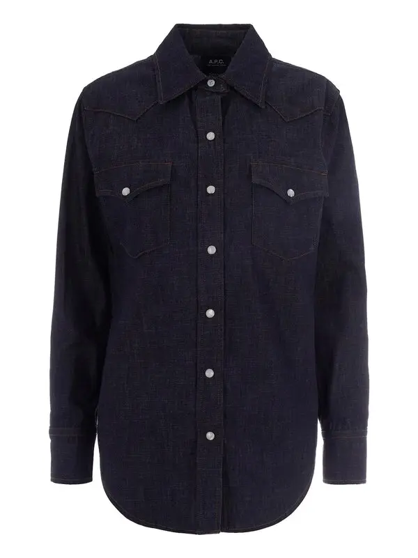 A.p.c. Western Denim Button-up Shirt - Indigo