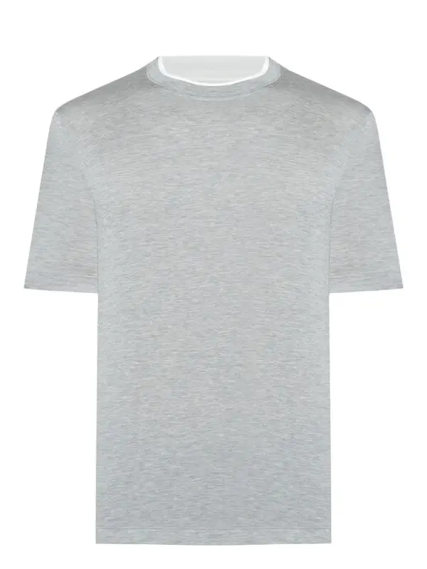 Brunello Cucinelli T-shirt With Faux-layering For - Grey