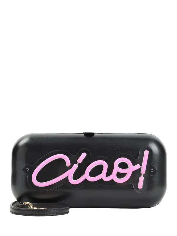 Moschino Ciao" Neon Clutch - Black