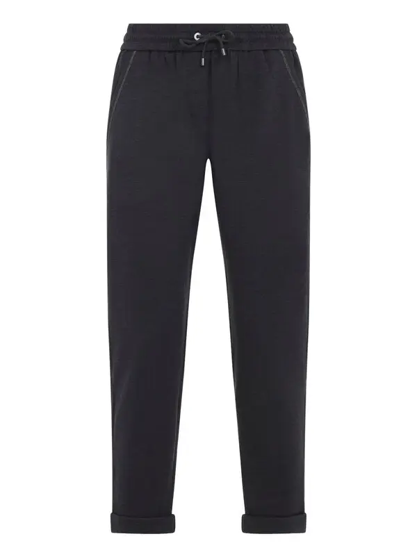 Brunello Cucinelli Cotton Silk Blend Drawstring Waist Pants - Grey