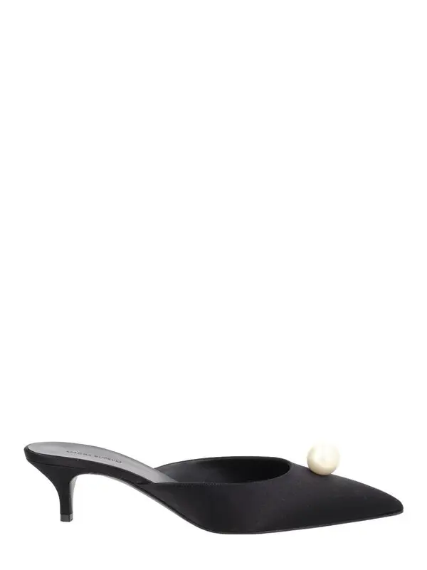 Magda Butrym Pearl Embellished Pointed-toe Mule Heels - Black
