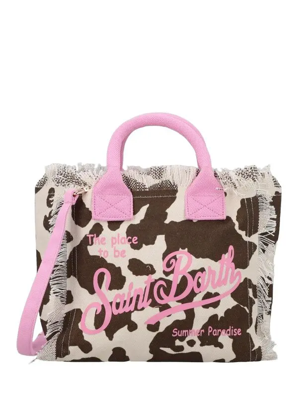 MC2 SAINT BARTH Mini Canvas Handbag With Animal Print - Animalier