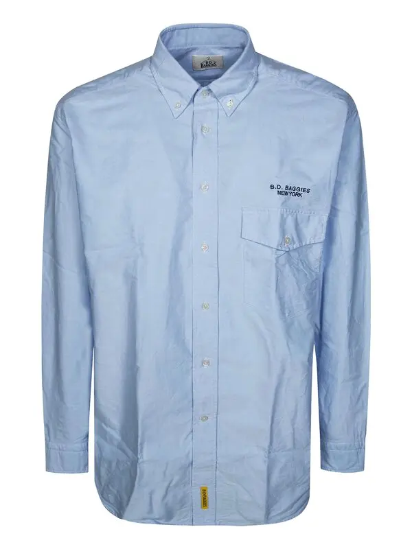 BDBAGGIES Logo Button-up Shirt - Azzurro