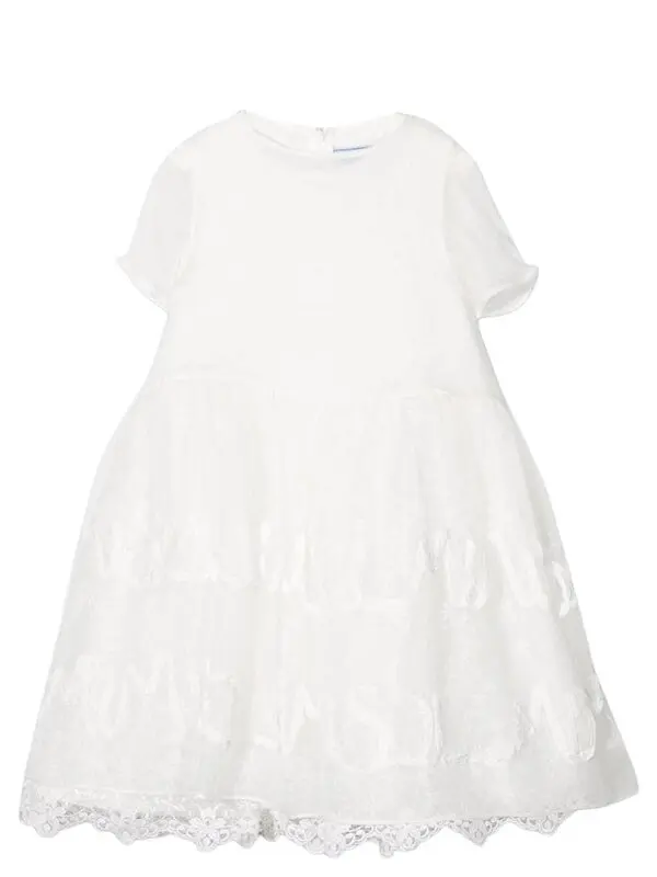 MIMISOL Lace-detail Panelled Midi Dress - Ivory