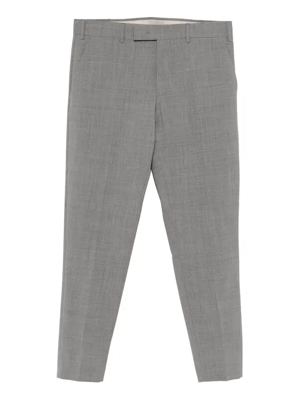 PT TORINO Rebel Fit Wool Trousers With Button And Hook Closure - Grey