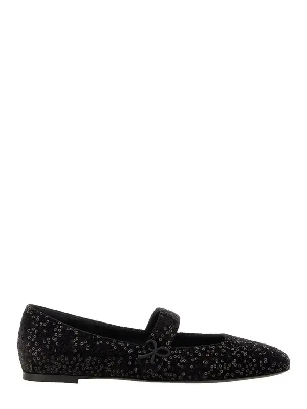 Roberto Festa Embellished Ballet Flats With Bow Detailing - Black