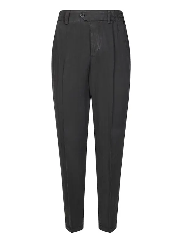 PTO1 Elastic Waist Carrot Fit Trousers - Nero