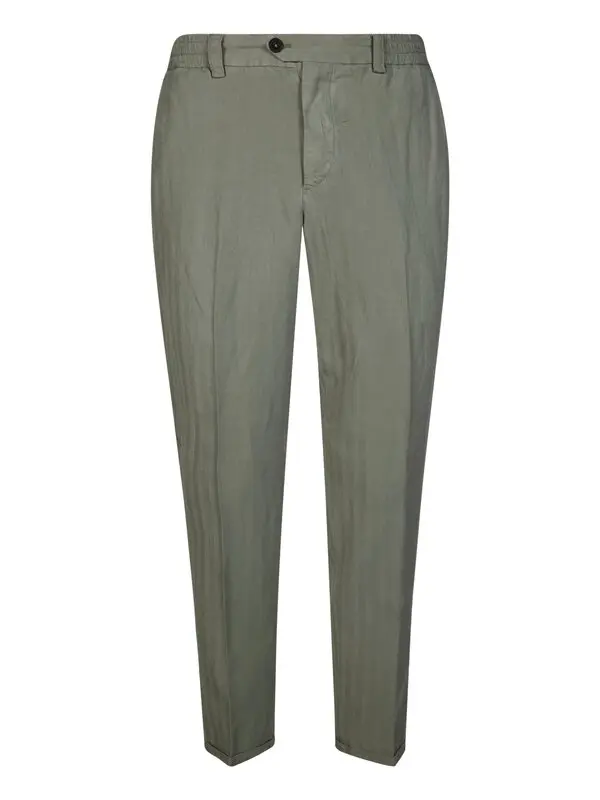 PTO1 Elastic Waist Carrot Fit Trousers - Verde
