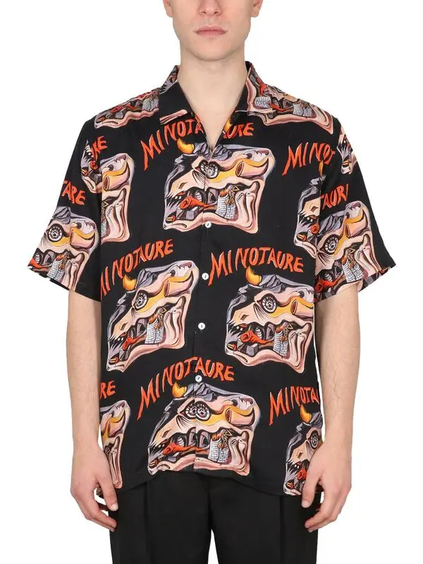 ENDLESS JOY Minotaur 100% Tencel Short Sleeve Shirt - Black