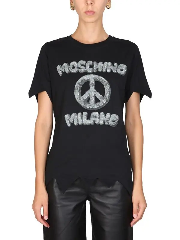 Moschino Graphic Peace T-shirt - Black
