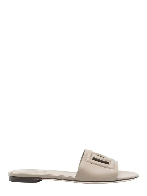 Dolce & Gabbana 5mm Mini Leather Slides - Grigio