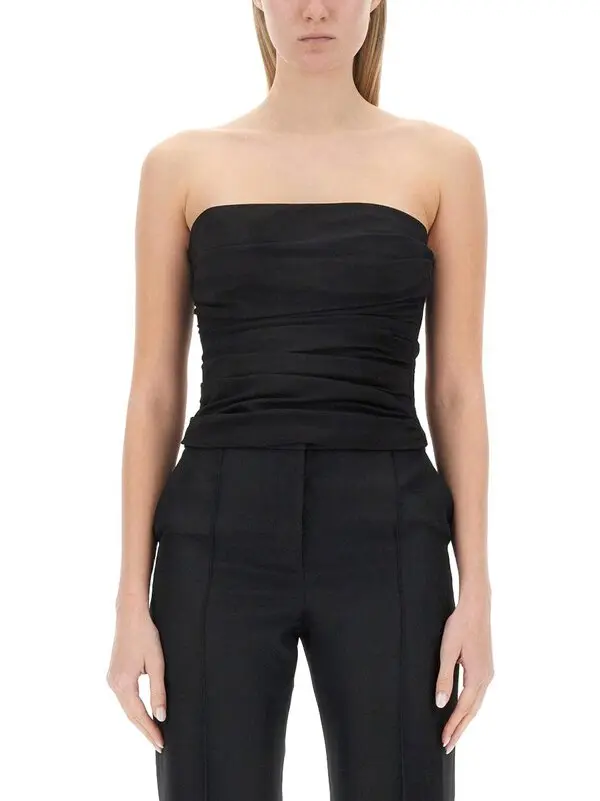 Moschino Strapless Draped Top - Black