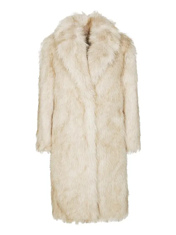 Liu Jo Long Faux Fur Coat - Beige